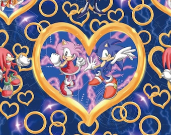 Sonic the Hedgehog Fabric Cotton Fabric Classic Game Video Game Fabric ...