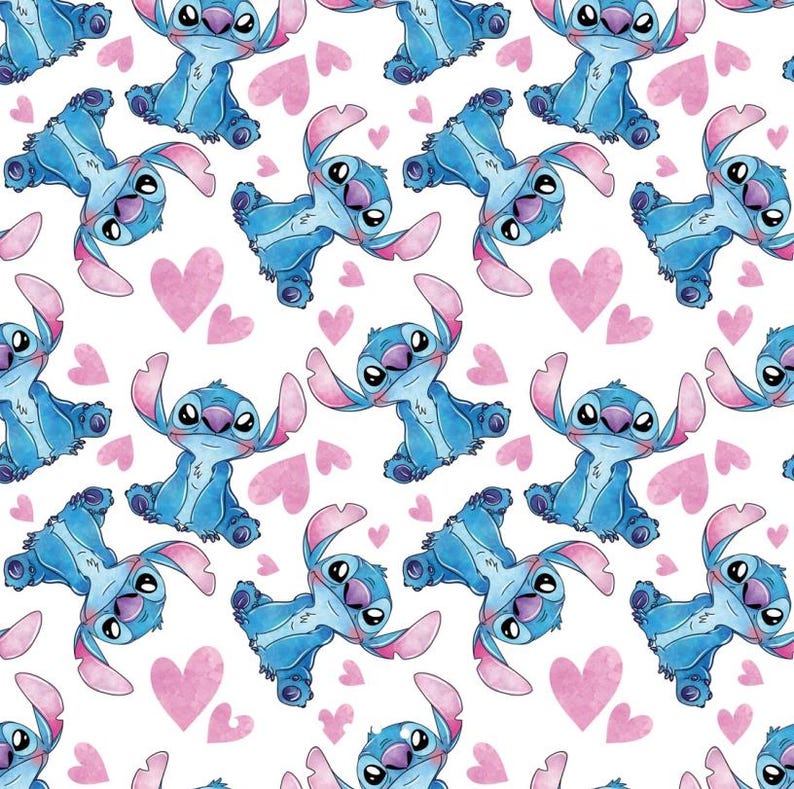 Stitch and Angel Fabric Blue Koala Fabric Lilo and Stitch Fabric ...
