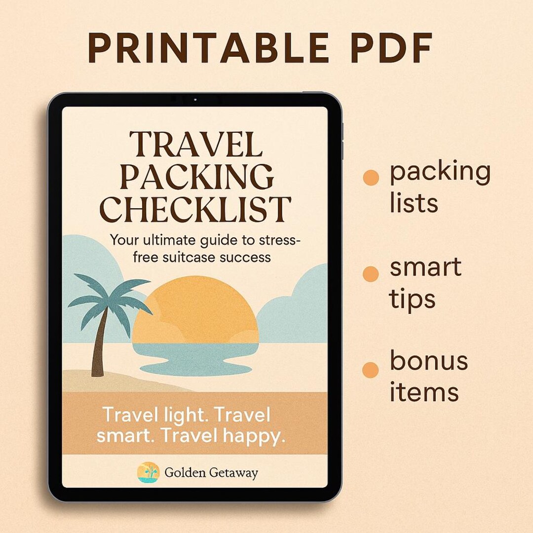 Travel Packing Checklist | Printable Vacation PDF | Tropical E-book for ...