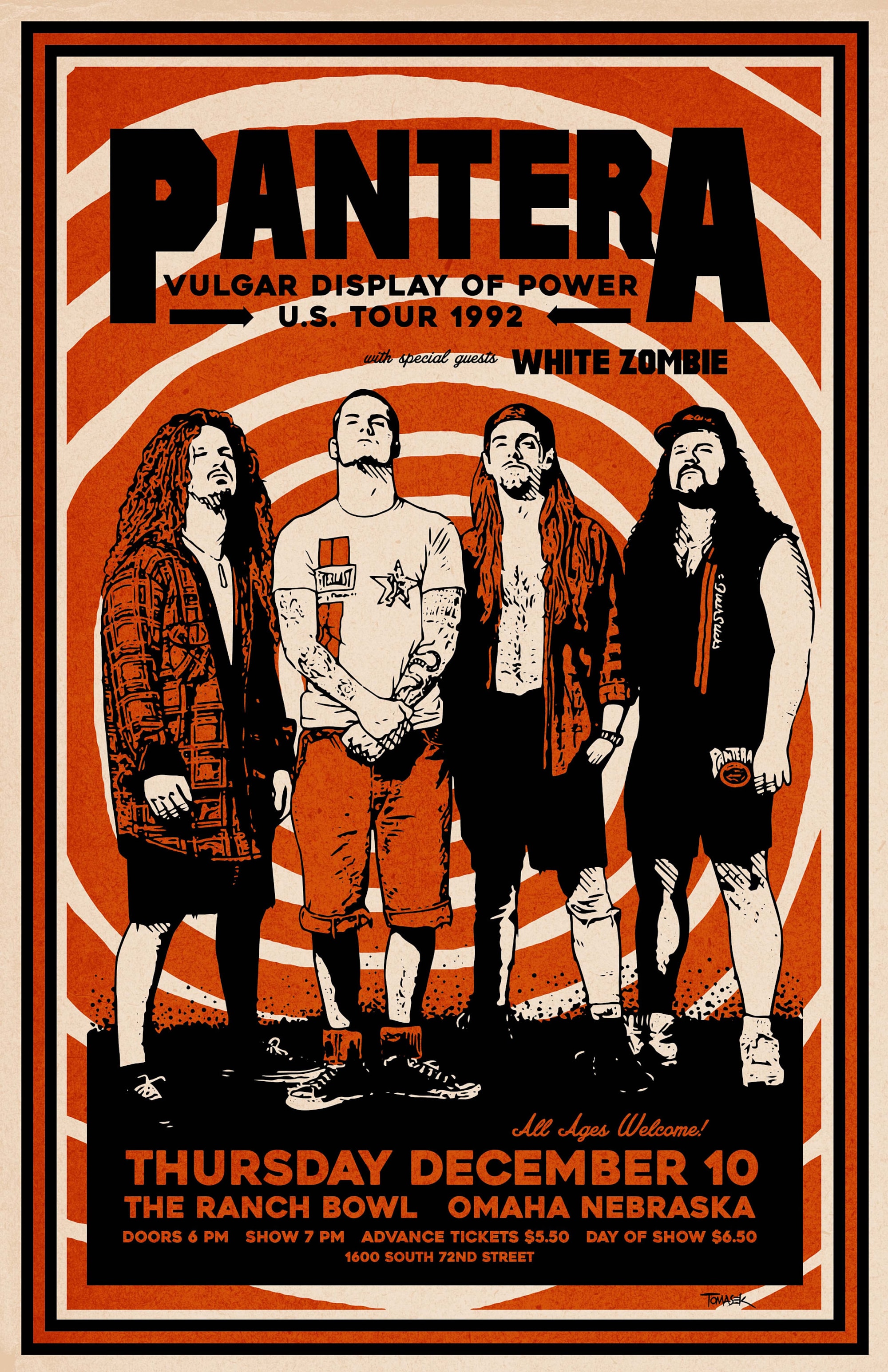Pantera 1992 Tour Poster