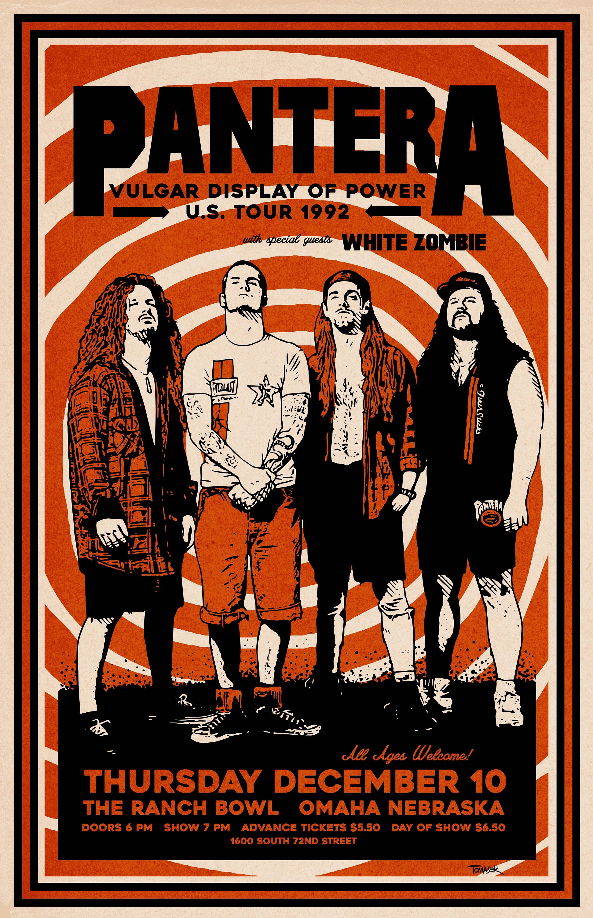 Pantera 1992 Tour Poster