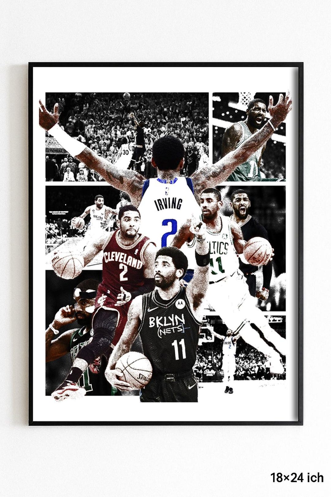 Kyrie Irving Digital Poster - Dynamic NBA Collage & Basketball Wall Art ...