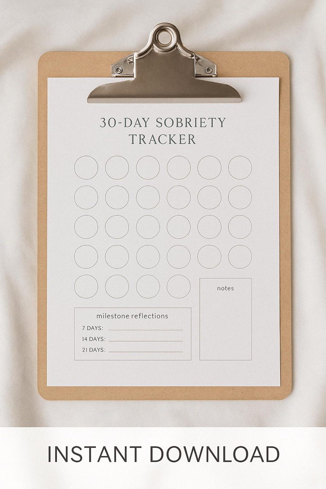 30-day Sobriety Tracker Printable – Recovery Journal PDF - Etsy