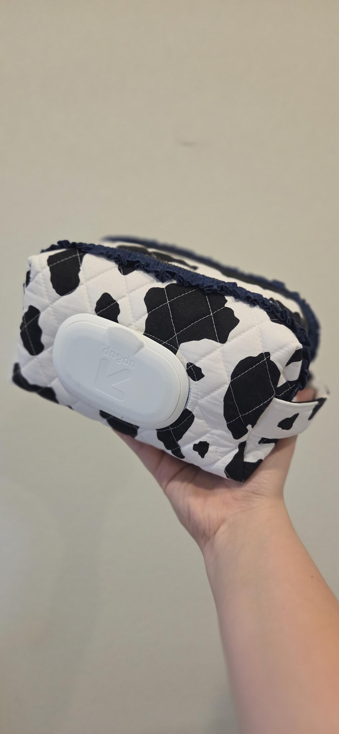 Cow Print Diaper and Wipe Pouch With Ruffles - Etsy