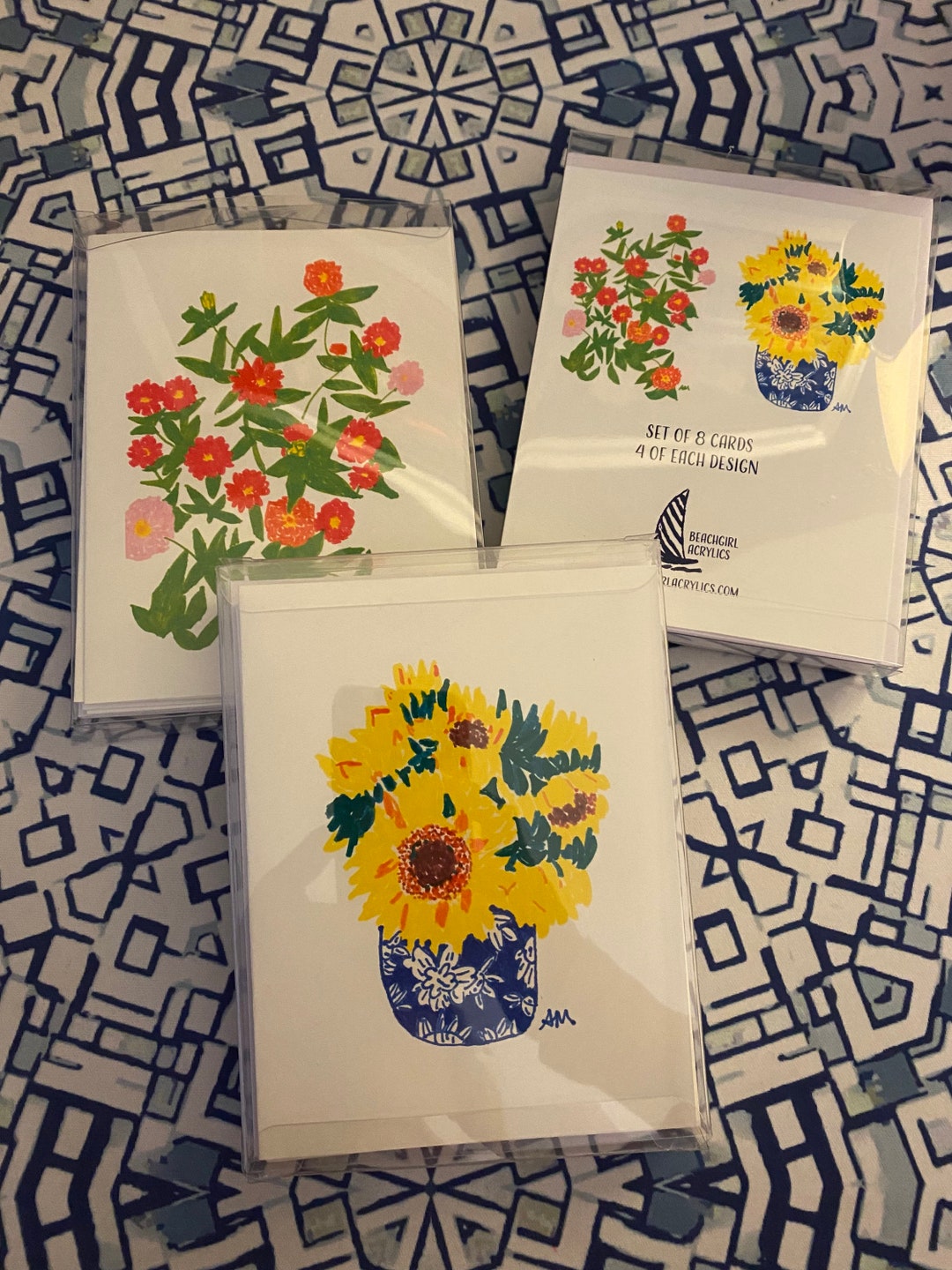 Set of 8 Mixed Floral Blank Note Cards - Etsy