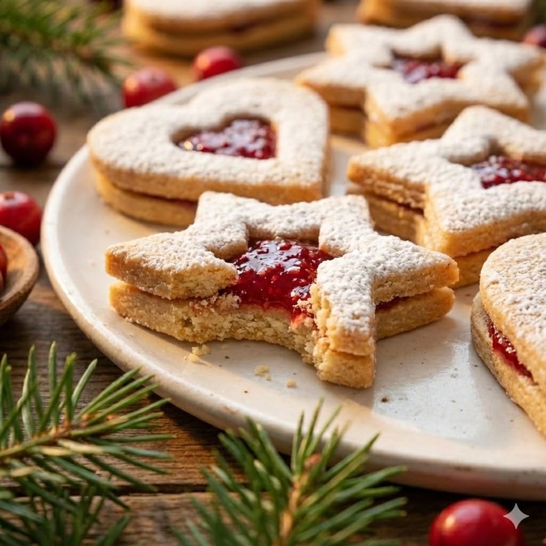 Linzer Cookie Recipe PDF | Classic Christmas Dessert | Raspberry Almond ...