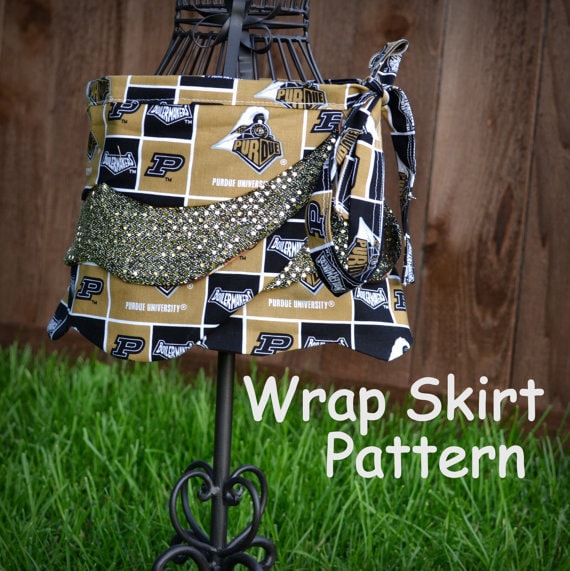 Reversible Wrap Skirt Girl PDF Sewing Pattern Fabric Flower | Etsy ...