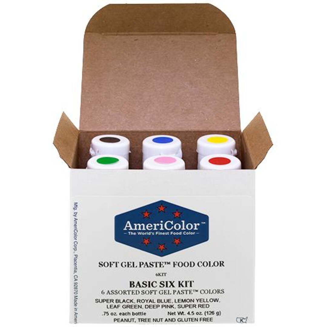 Americolor, .75 Oz Soft Gel Paste 6 Color Basic Six Kit - Etsy