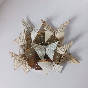 Upcycled Origami Butterflies, Folded Antique Book Pages With Text-only ...