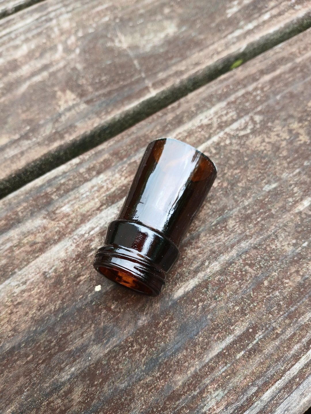 Bottleneck Guitar Slide, Brown Glass, Cigar Box Guitar Slide, Nubby ...