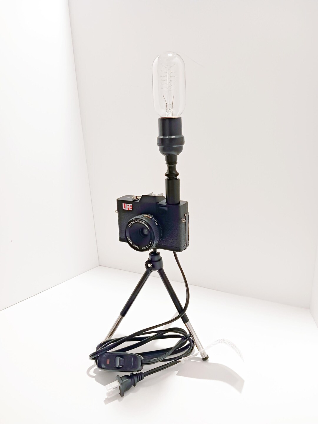 Antique Time Life 55 MM Camera Desk Lamp With Edison Bulb Unique Home ...