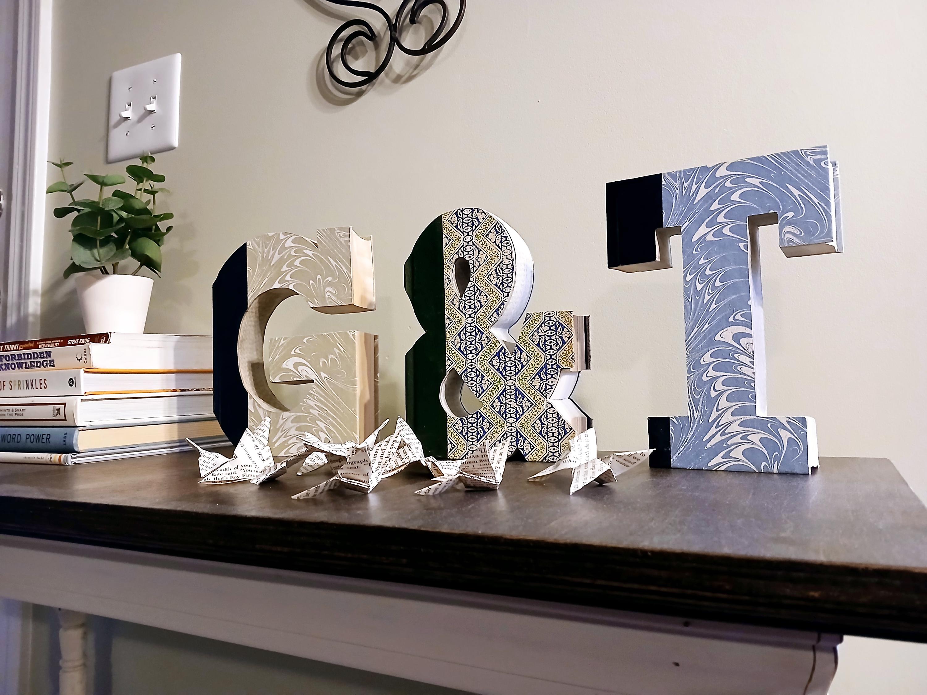 Cut Book Letters, Decorative Vintage Books, Hand Cut Book Letters for ...