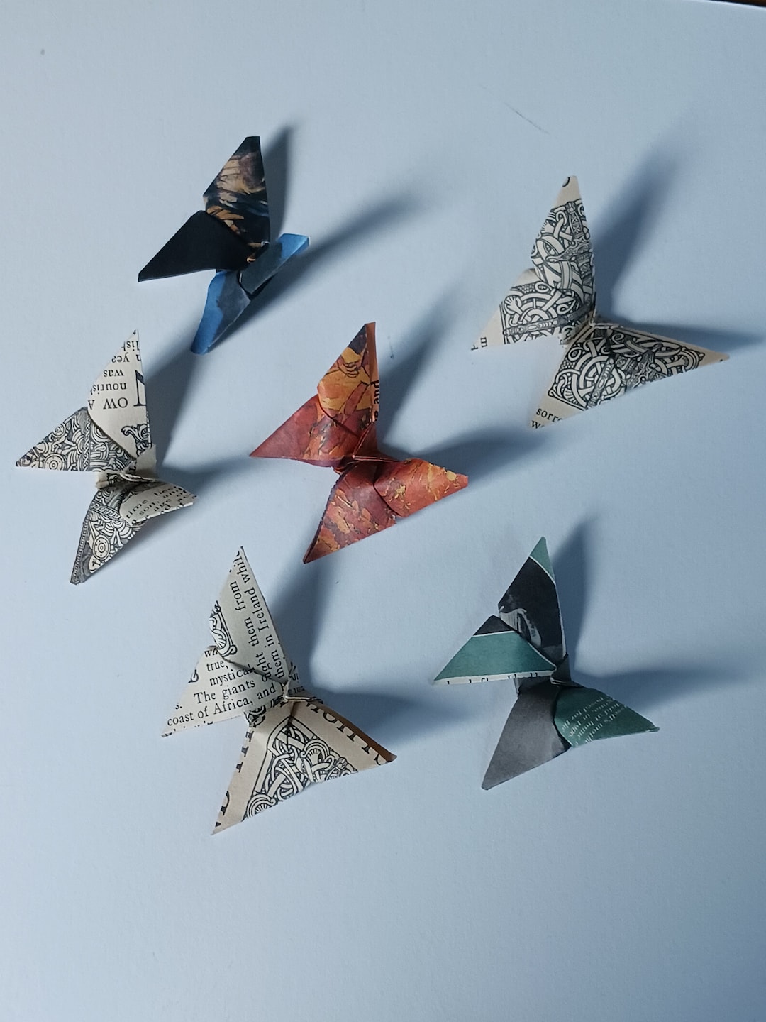 Origami Butterflies Folded Antique Book Pages With Colorful - Etsy