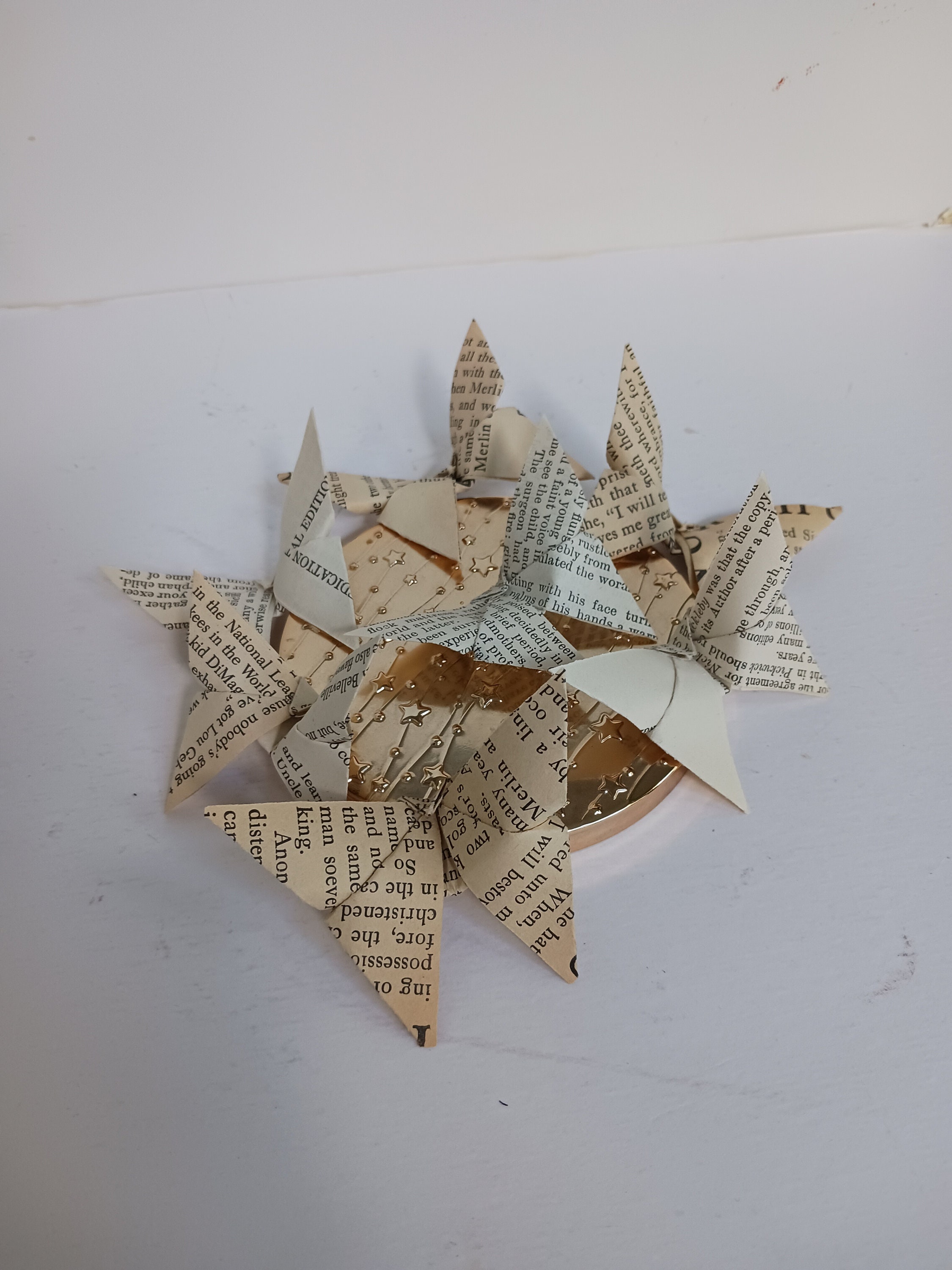 Upcycled Origami Butterflies, Folded Antique Book Pages With Text-only ...