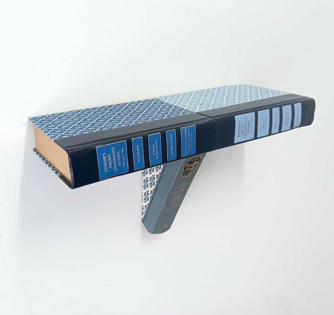 Floating Bookshelf Made Out of Books - Wall Mounted Floating Shelf ...