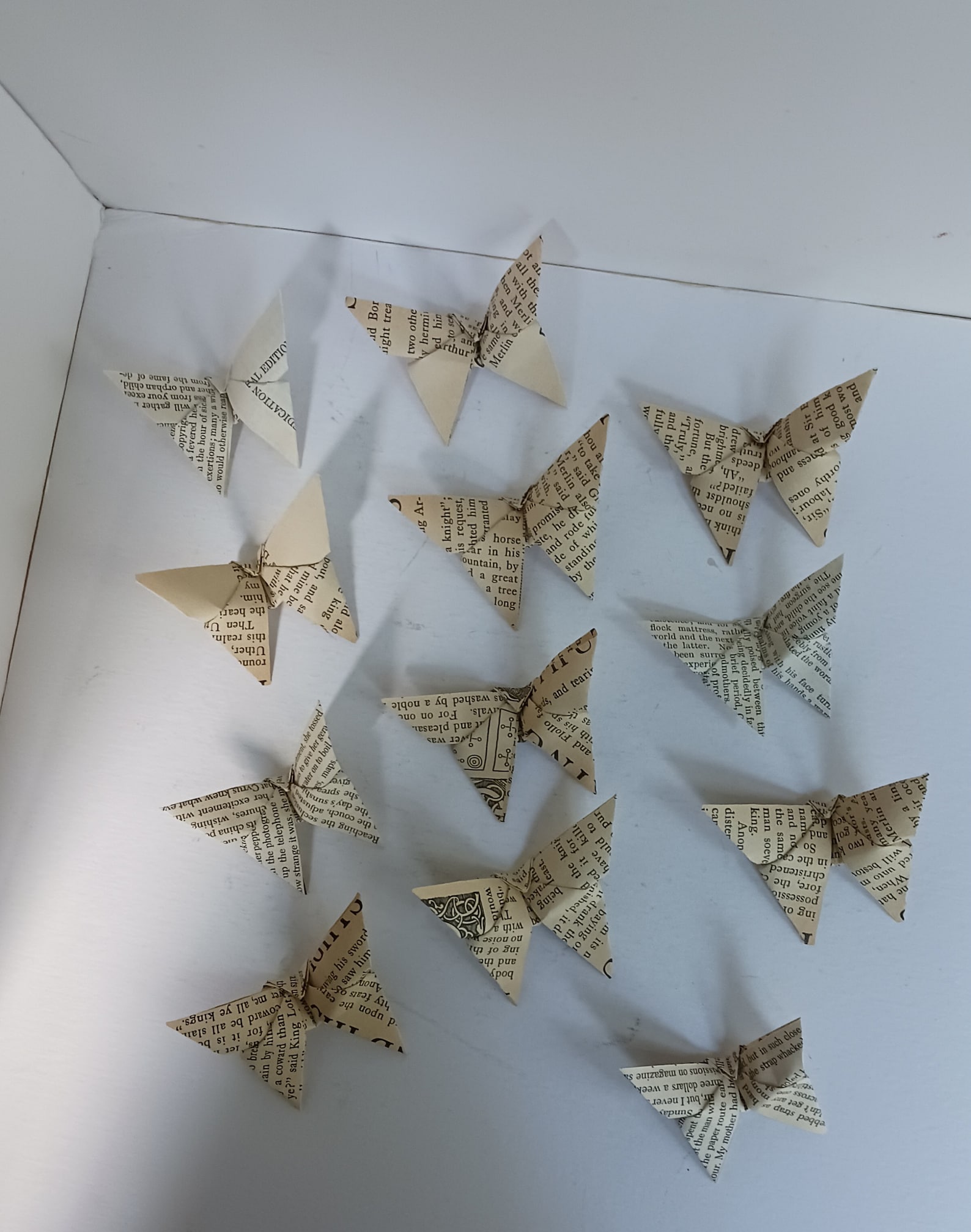 Upcycled Origami Butterflies, Folded Antique Book Pages With Text-only ...
