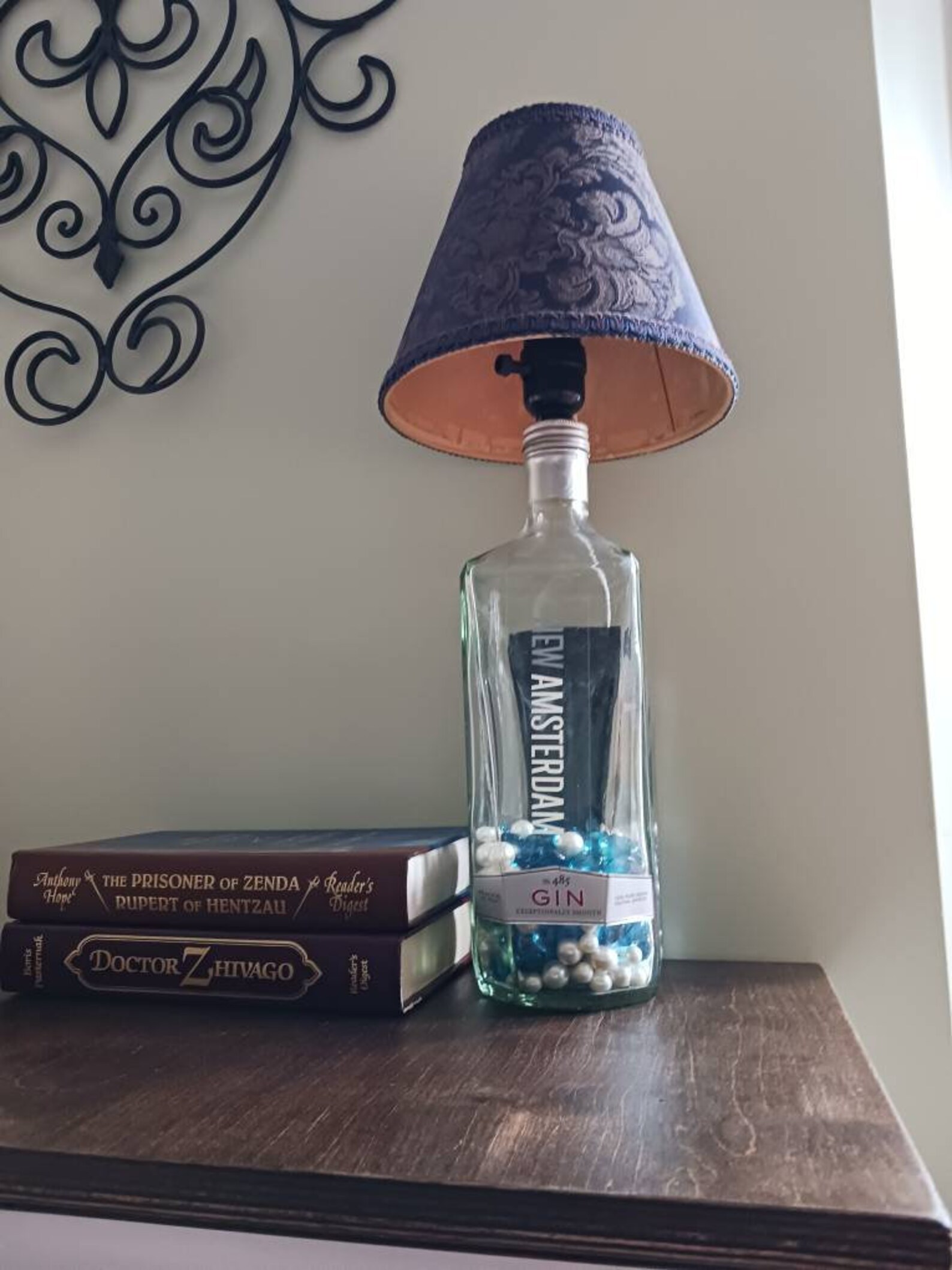 New Amsterdam Gin Bottle Lamp With Matching Shade, Office Desk Lamp ...