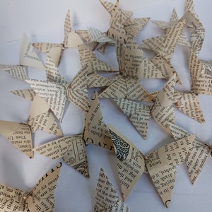 Upcycled Origami Butterflies, Folded Antique Book Pages With Text-only ...