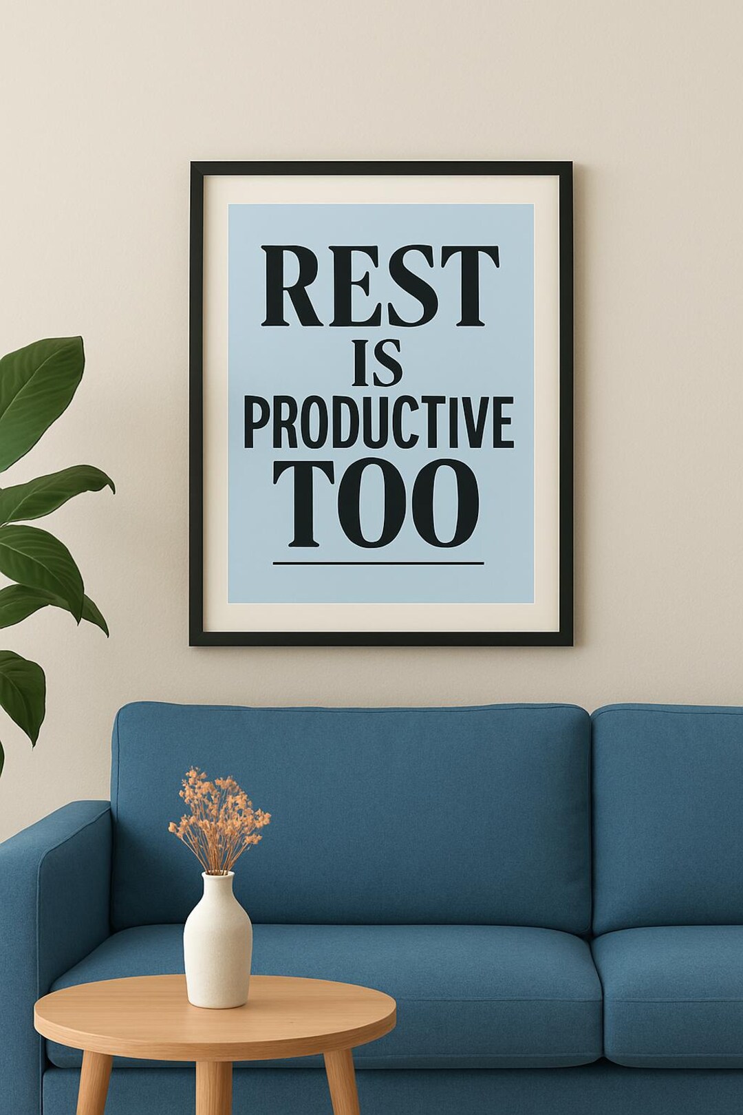 Rest is Productive Too – Minimalist Motivational Wall Art | Mental ...
