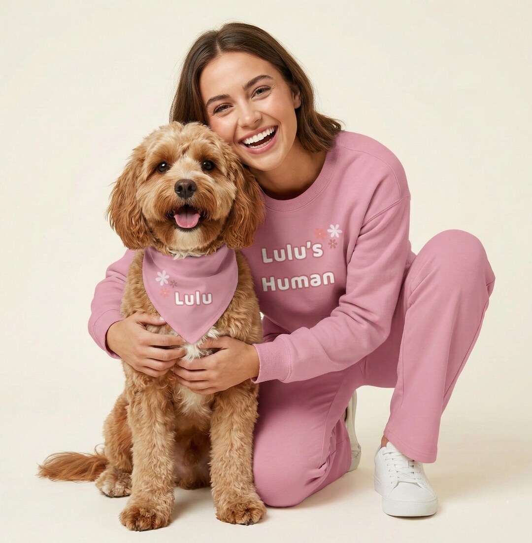 Matching Pet & Owner Outfit: Custom Dog Bandana, Women's Sweatshirt - Etsy