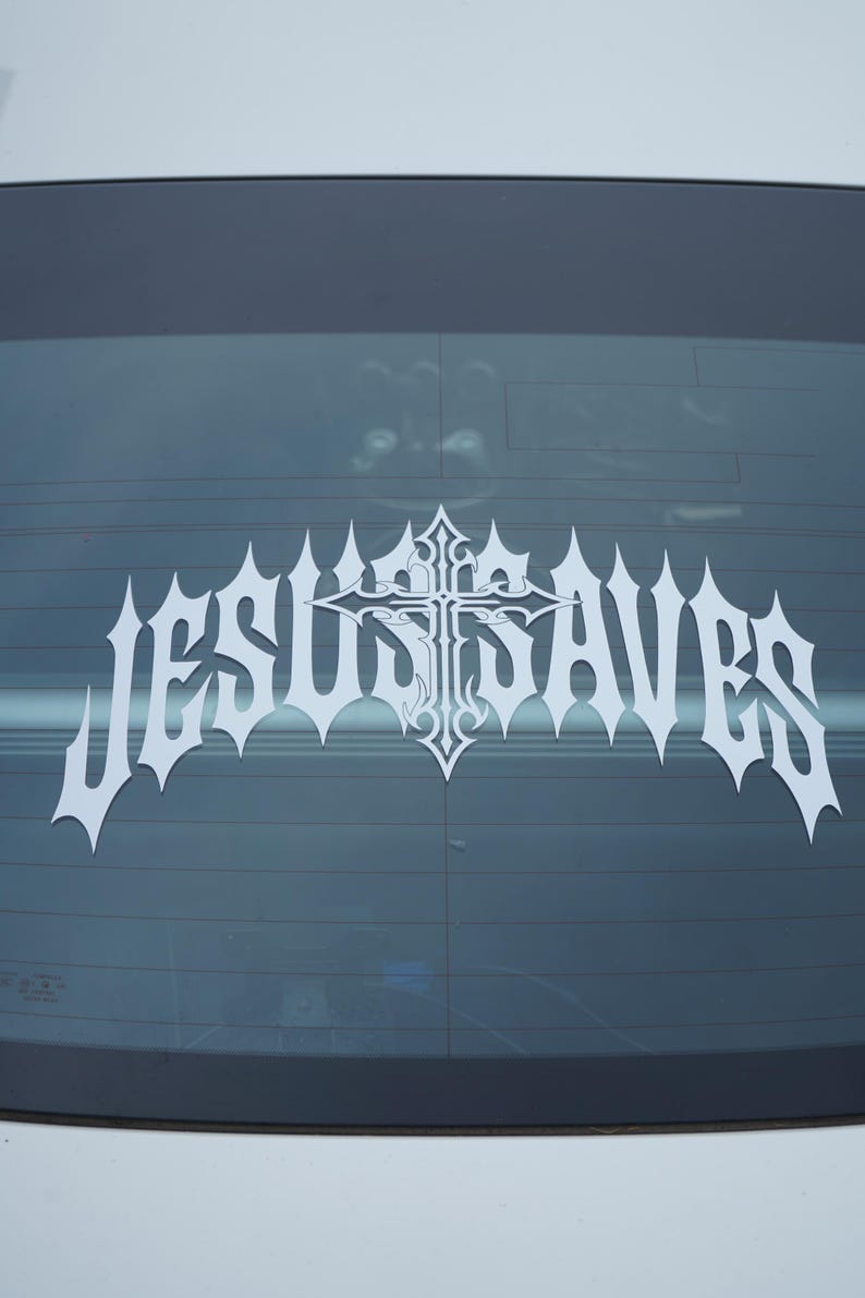 Jesus Saves | Car Sticker Banner | Cyber Sigilism - Etsy
