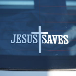 Jesus Saves | Car Sticker Vinyl Decal | Windows Laptops Etc - Etsy