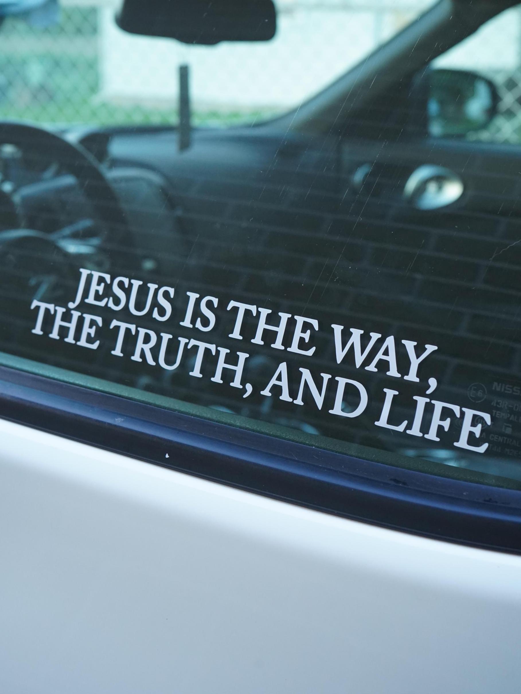 Jesus the Way Truth Life Car Sticker – Christian Vinyl Decal for Car ...