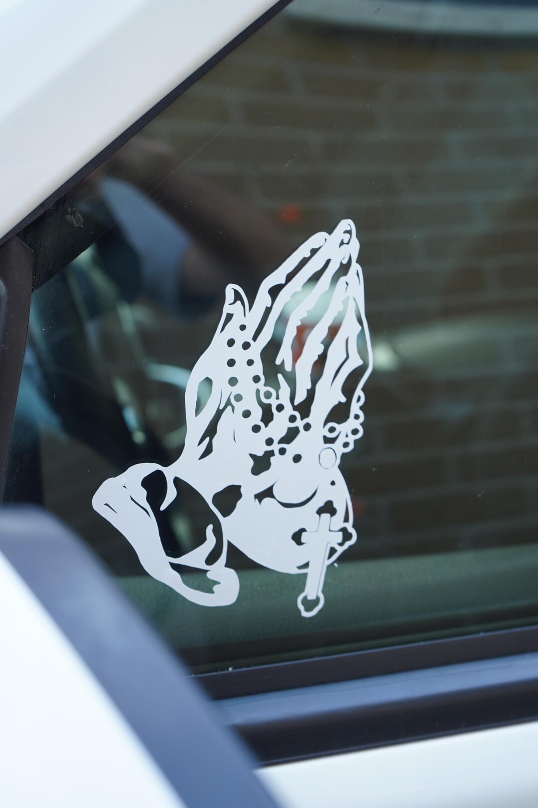 Praying Rosary Car Sticker – Catholic Vinyl Decal for Car Window ...