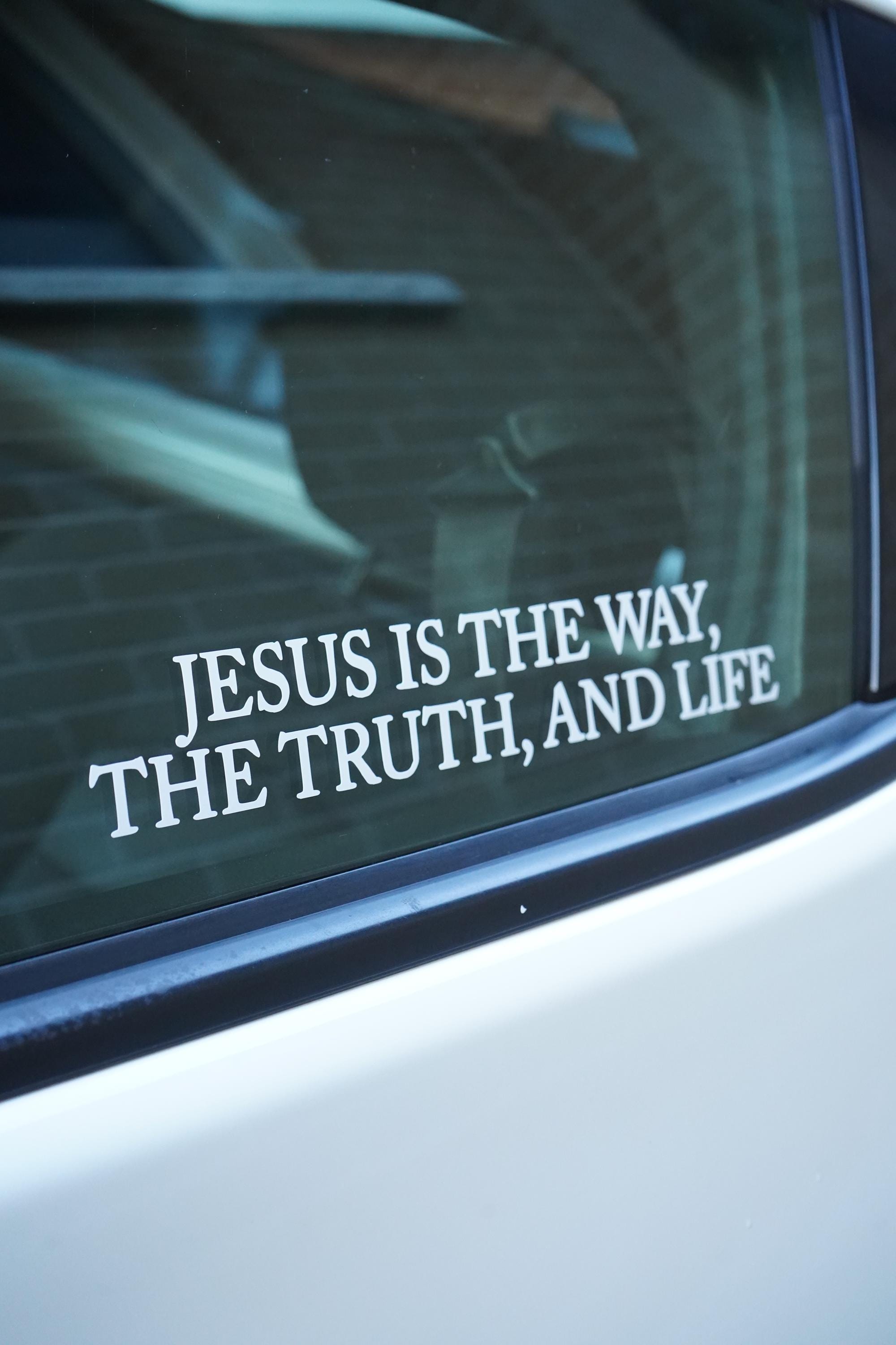 Jesus the Way Truth Life Car Sticker – Christian Vinyl Decal for Car ...