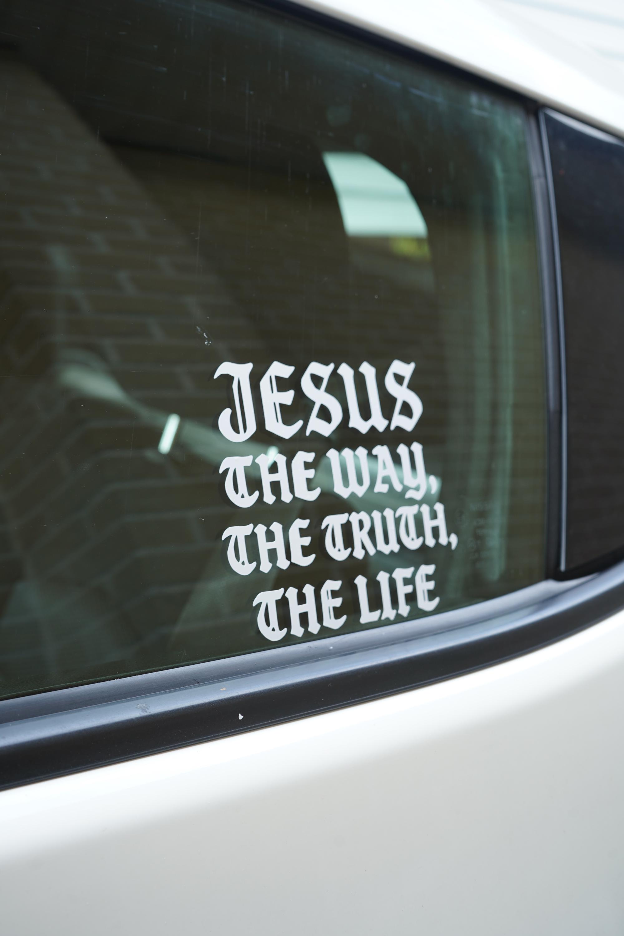 Jesus the Way Truth Life Car Sticker – Christian Vinyl Decal for Car ...