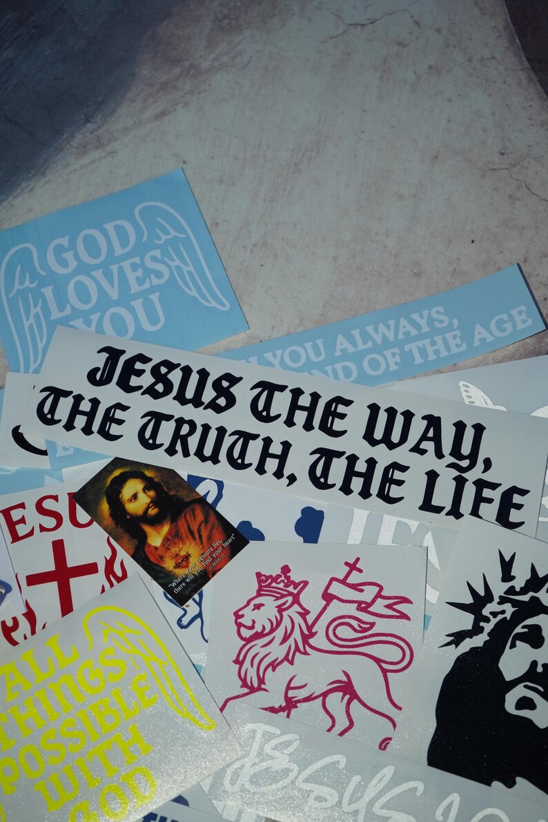 Jesus the Way Truth Life Car Sticker – Christian Vinyl Decal for Car ...