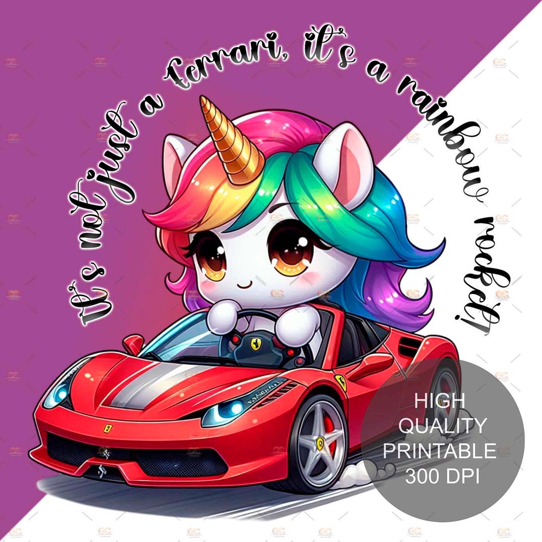 Ferrari Unicorn PNG | Rainbow Unicorn | Luxury Car Unicorn | Fast ...