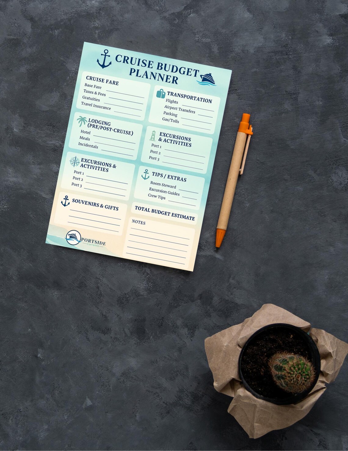 Cruise Budget Planner Printable – Vacation Expense Tracker Sheet ...