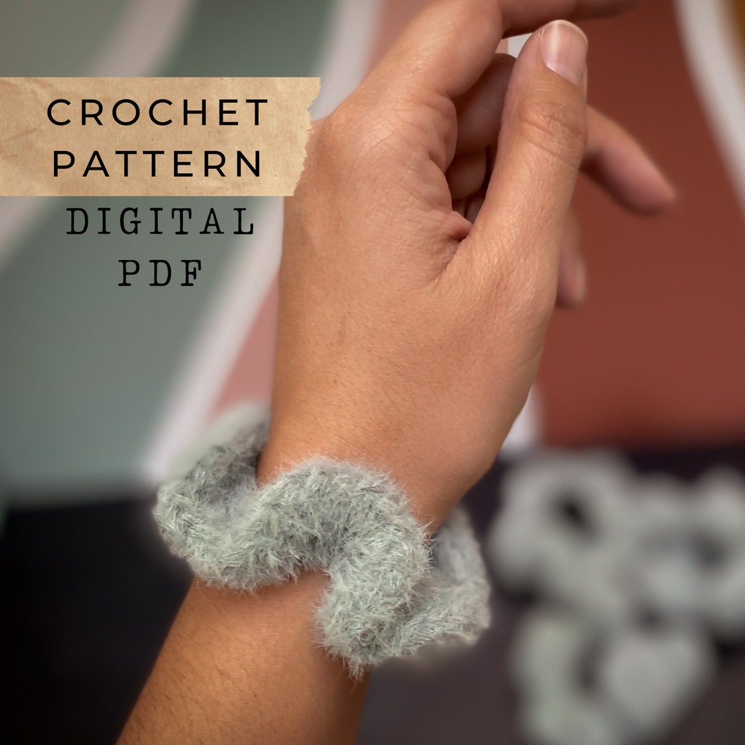 Fuzzy Scrunchie // Crochet Pattern, Scrunchie, Scrunchy, Hair Tie ...