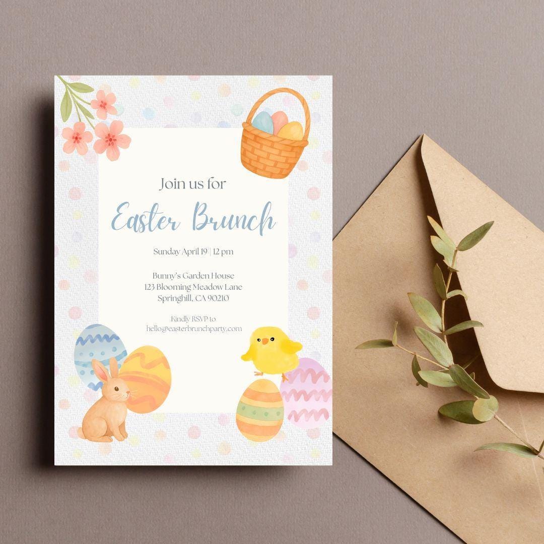 Editable Easter Invitation Template - Customizable Spring Celebration ...