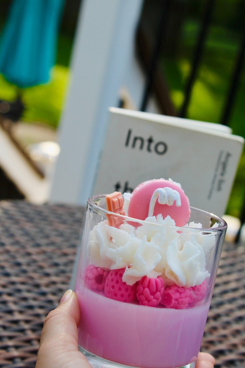 Handmade Dessert Cup – Pink Layered Treat With Macaron & Cream ...