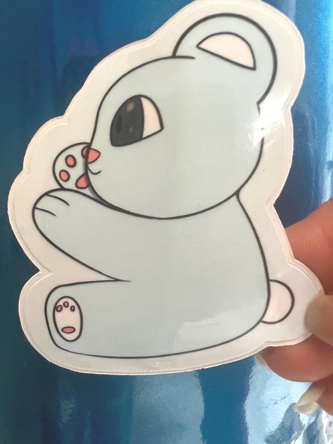 Cute Blue Bear Sticker - Etsy