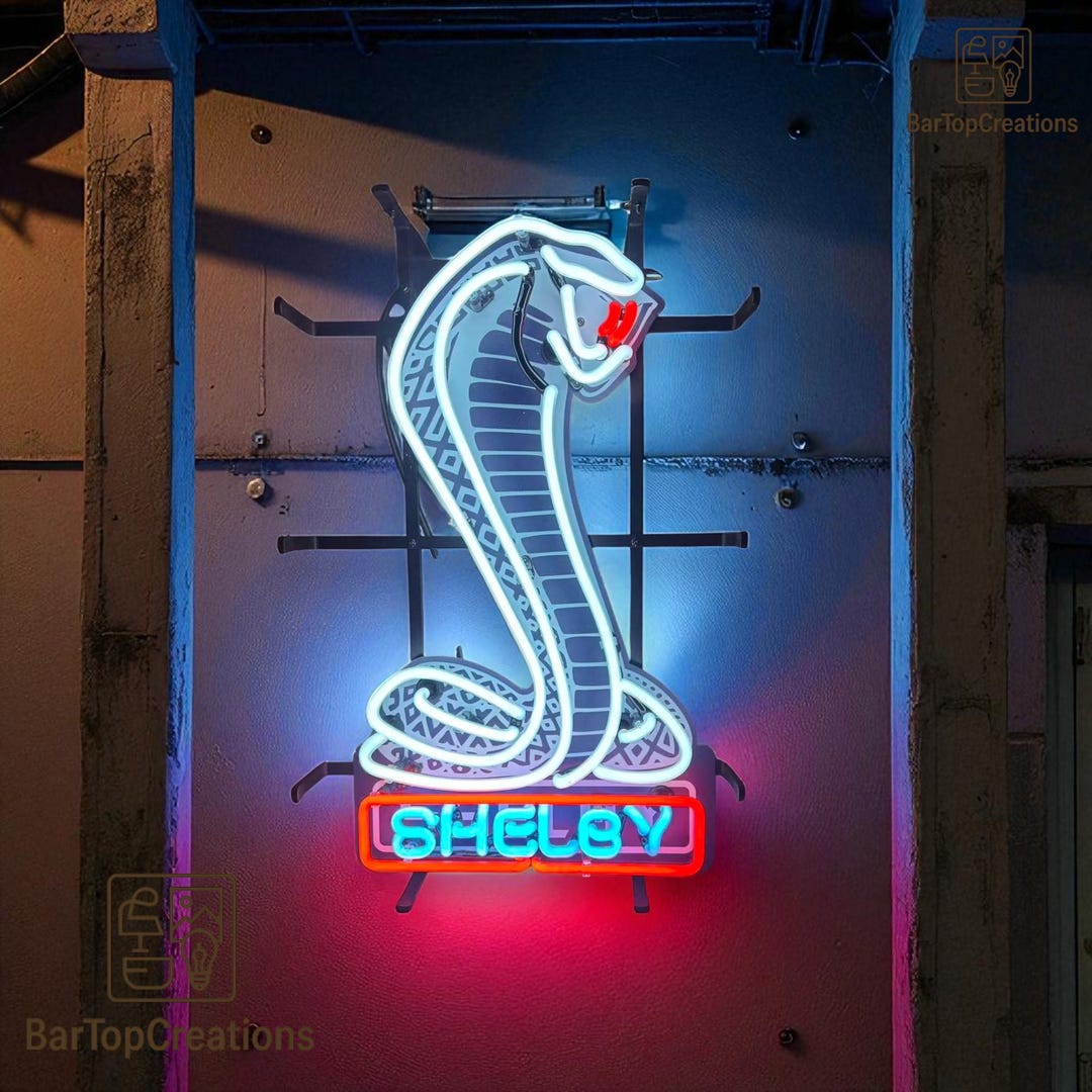 Cobra Snake Neon Sign – SHELBY Style Garage Wall Light for Car ...