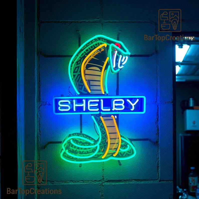 Shelby Cobra Neon Sign | Garage Wall Light for Car Enthusiasts | Muscle ...