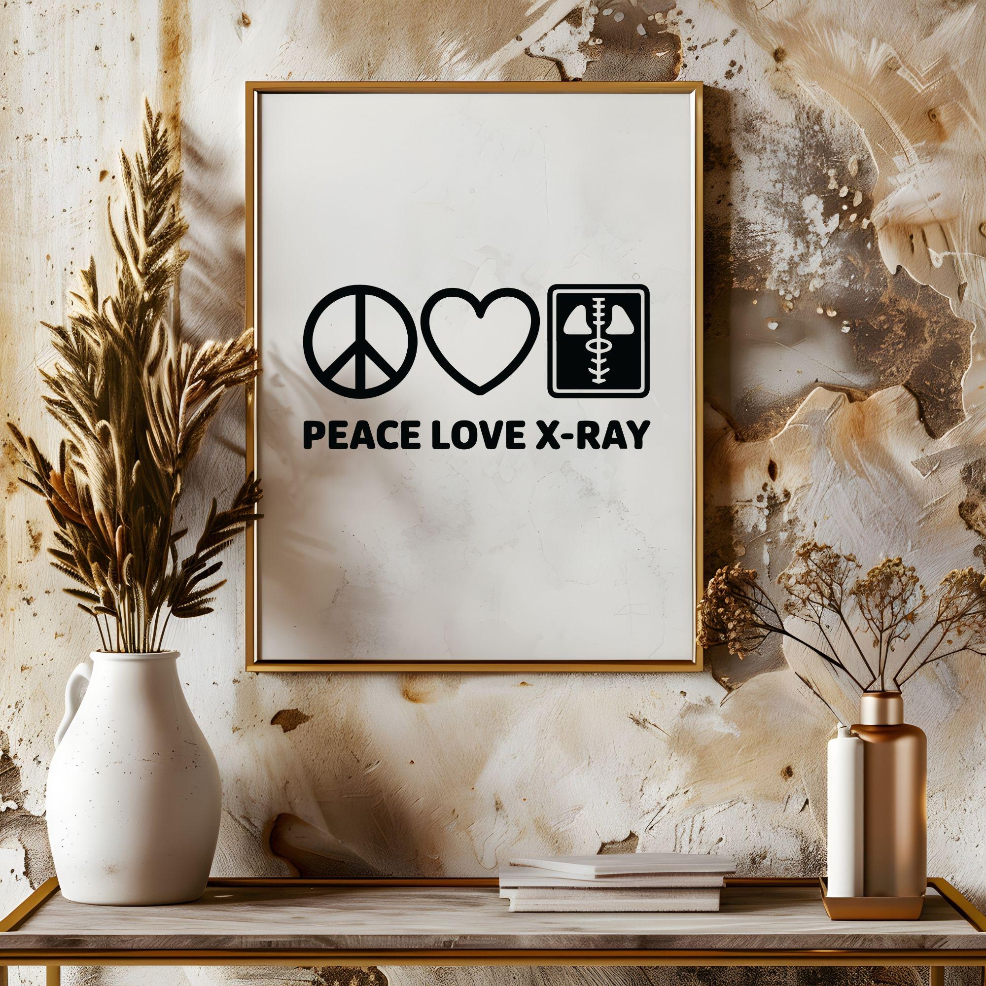 Peace Love X-ray, X-ray Tech Svg, Radiology Tech Svg, Rad Tech Svg ...