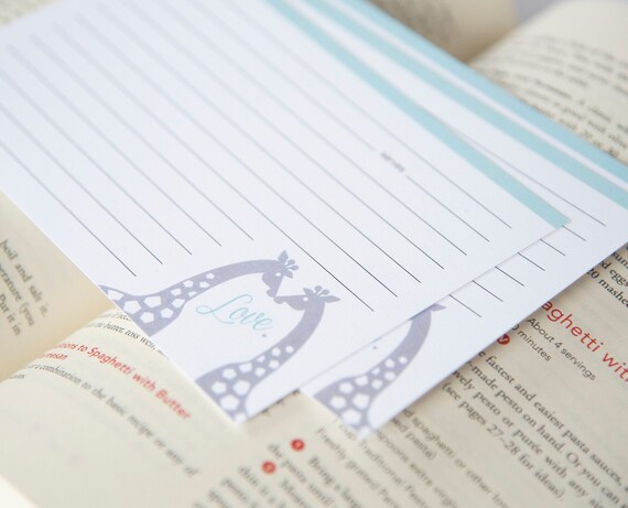 Recipe Cards Loving Giraffes | Etsy