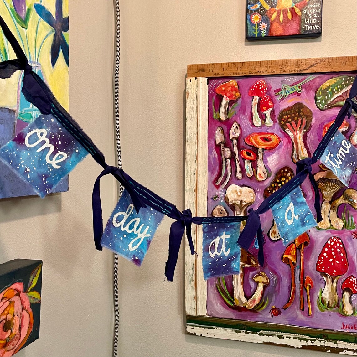 One Day at A Time Mini Prayer Flag Garland Unique Gift for - Etsy