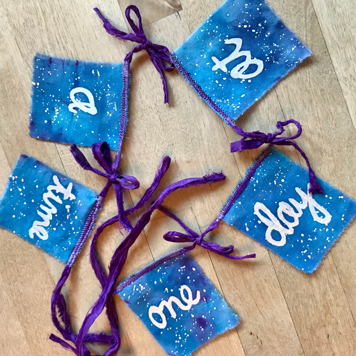 One Day at A Time Mini Prayer Flag Garland: Hand-painted Cotton - Etsy