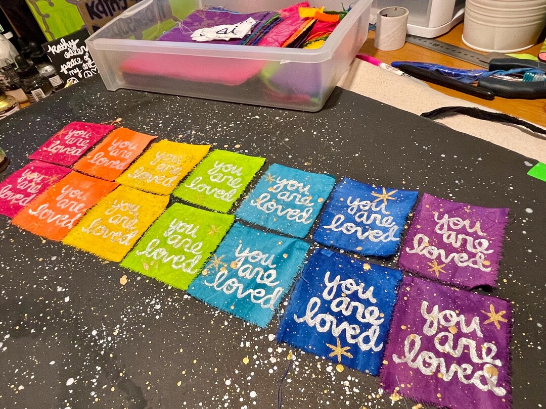You Are Loved Rainbow Flags/garland. Handmade + Handpainted. Support ...