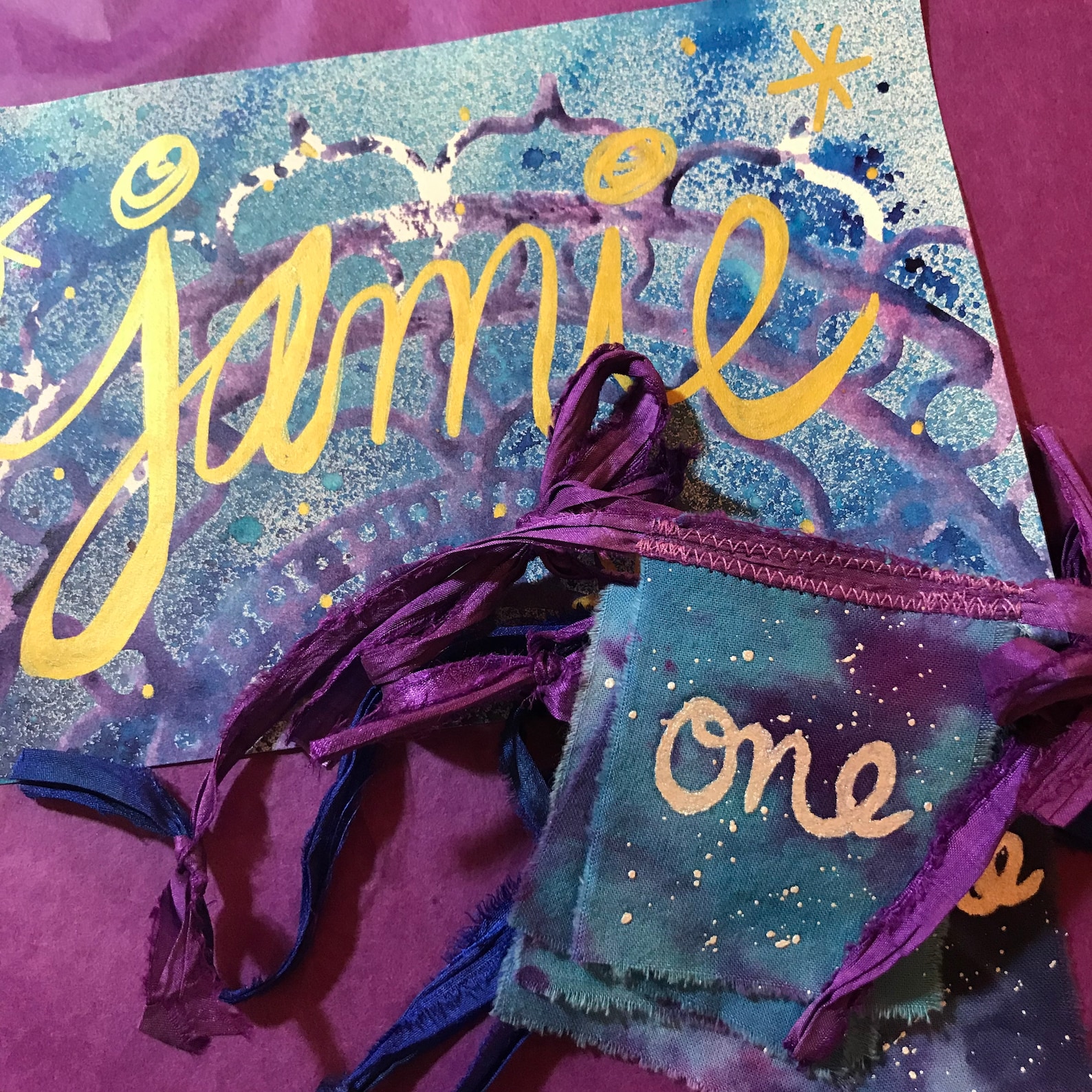 One Day at A Time Mini Prayer Flag Garland: Hand-painted Cotton - Etsy