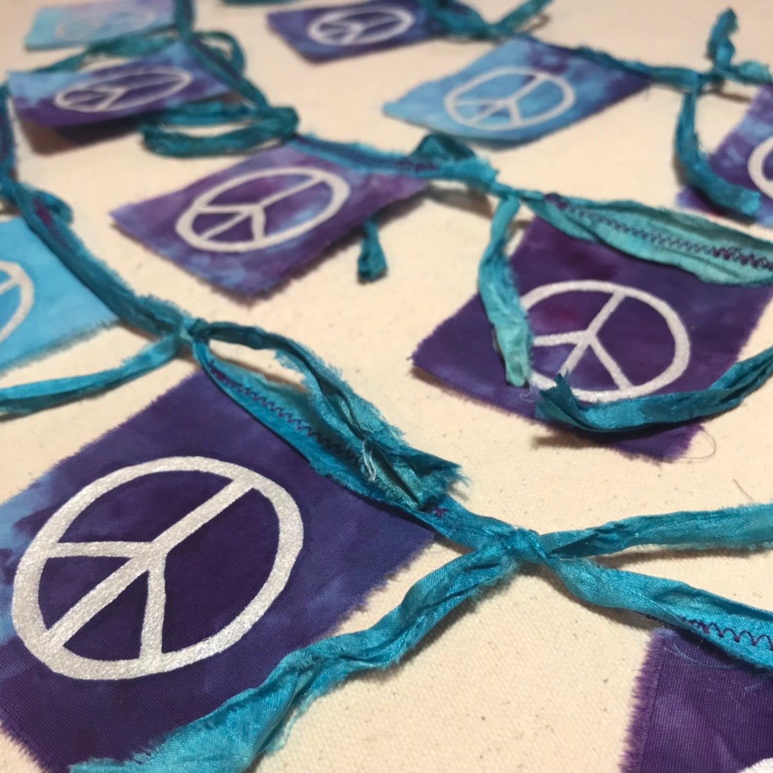 Peace Sign Mini Flag Bunting. Custom Size Garlands. Handmade | Etsy