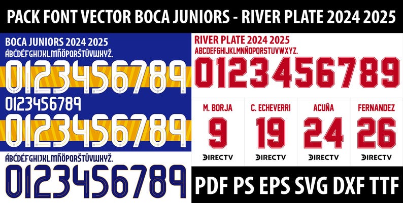 Pack Font Boca Juniors River Plate 2024 2025 - Etsy