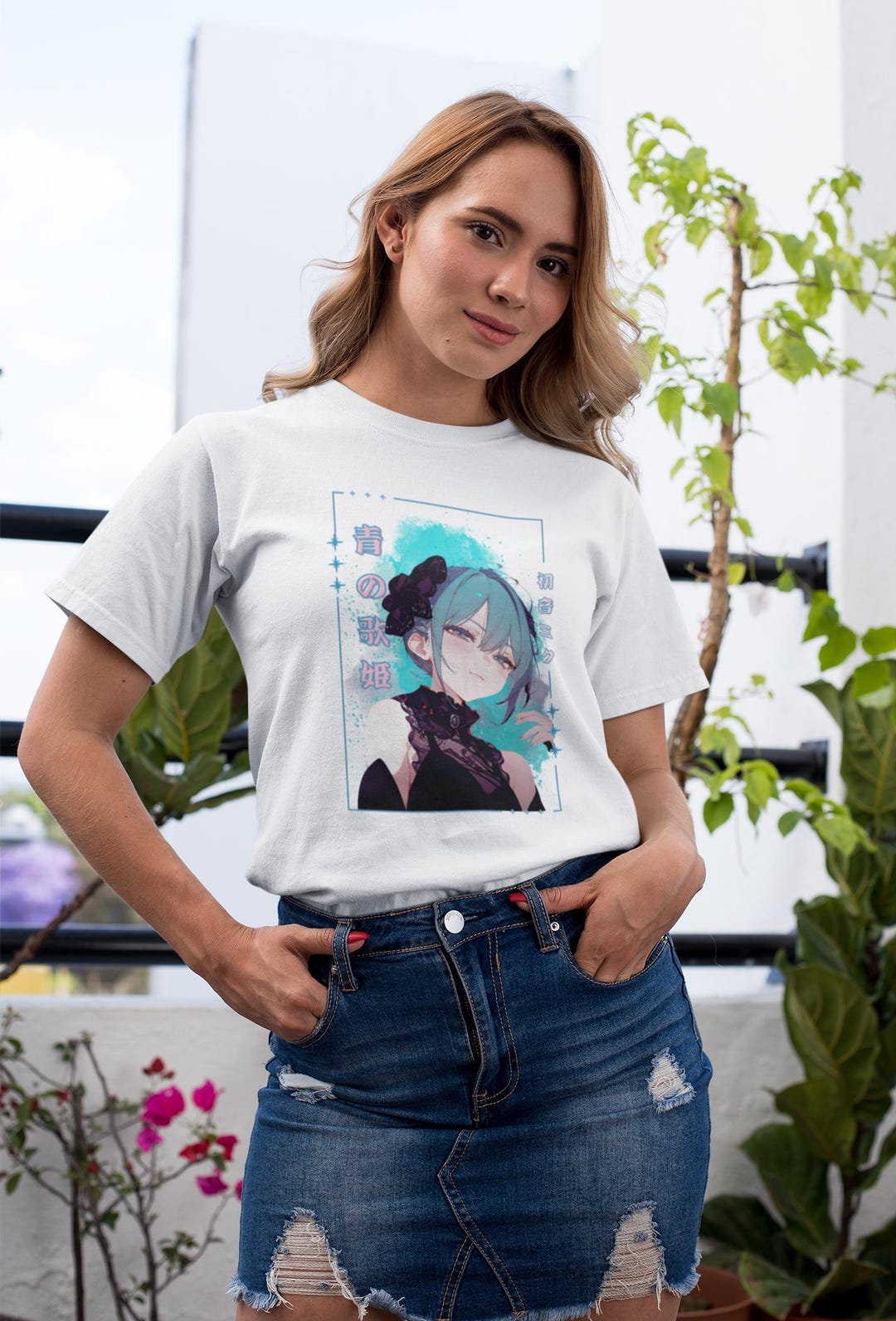 Gothic Miku-inspired Tee, Teal Hair, Anime Vocaloid Fan Gift - Etsy