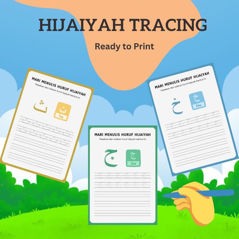 Hijaiyah Tracing Worksheets | 61 Pages Printable PDF | Arabic Alphabet ...