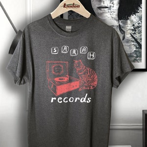 Sarah Records T Shirt Screen Print Short Sleeve Black | Etsy